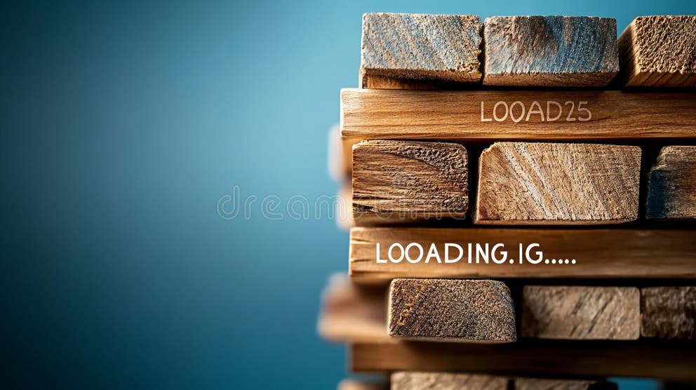 Wooden Blocks Stack Loading Progress Construction Concept Business ...