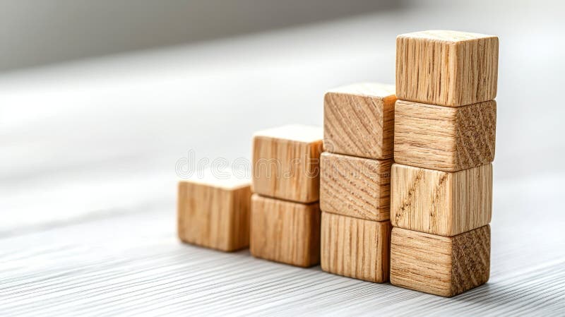 Wooden Blocks Stacked in an Ascending Order, Representing Growth and ...