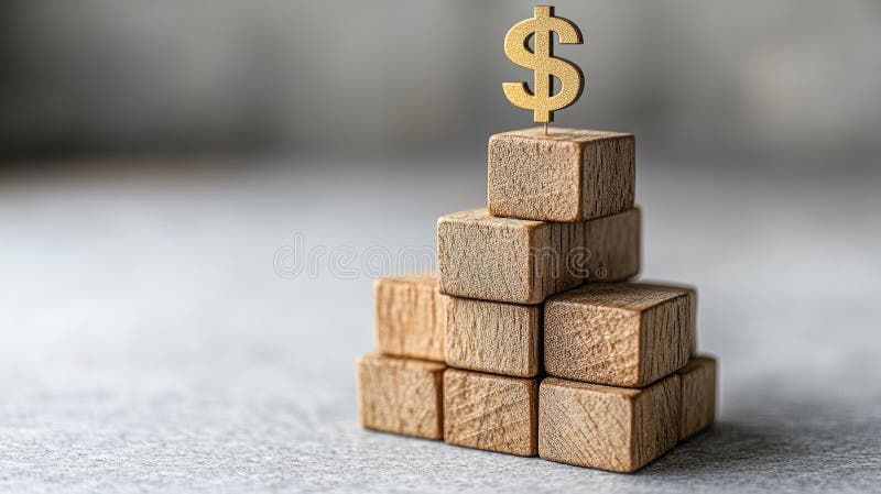 Wooden Blocks Stacked Dollar Sign Top Stock Photos - Free & Royalty ...
