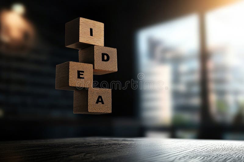 Wooden Blocks Stacked Forming the Word IDEA Symbolizing Creativity and ...