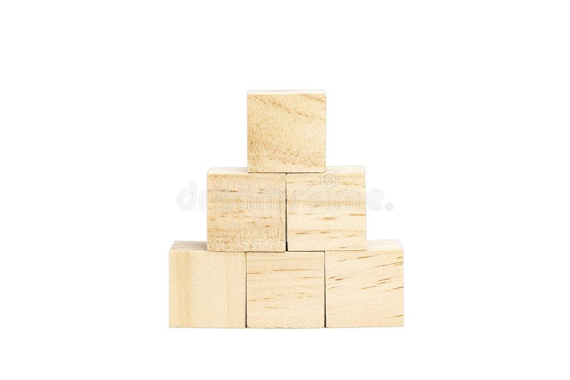 Wooden Blocks Stacked in a Pyramid on White Background Stock Image ...