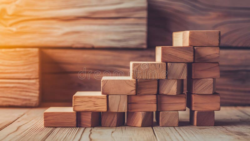 Wooden Blocks Staircase, Growth, Success, and High Quality Image Stock ...