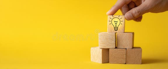 The Wooden Blocks Symbolize Creativity and Innovation in a Bright ...