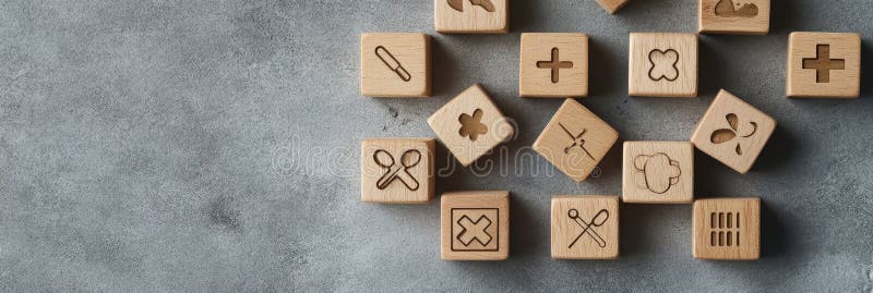 Wooden Blocks with Symbols for Creative Projects Wooden Blocks with ...