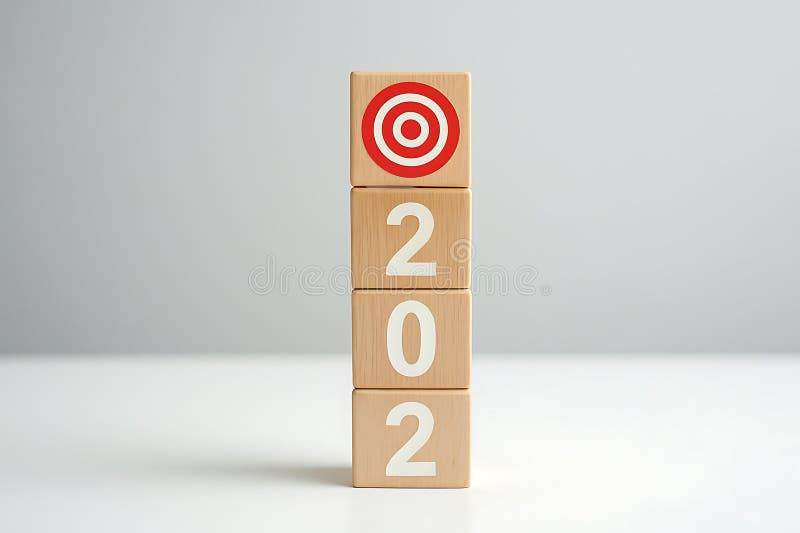 Wooden Blocks with Target and Numbers Stacked Vertical Stock ...