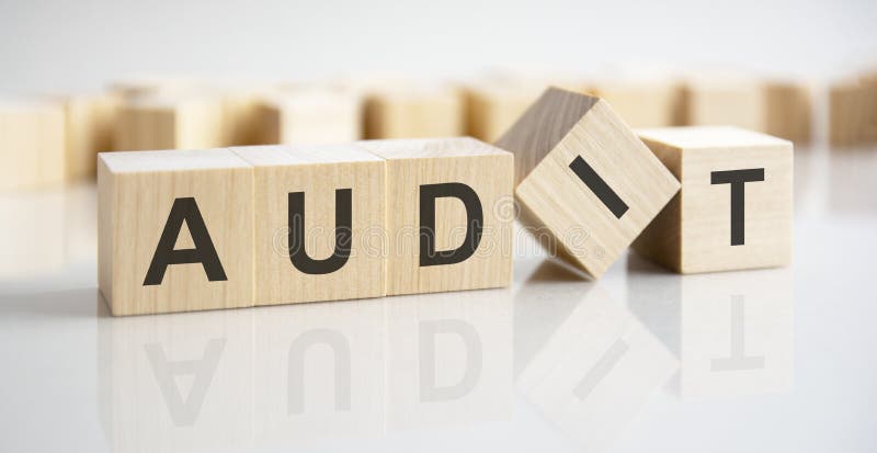 The Word Audit Written on Wooden Cubes on White Background Stock Photo ...