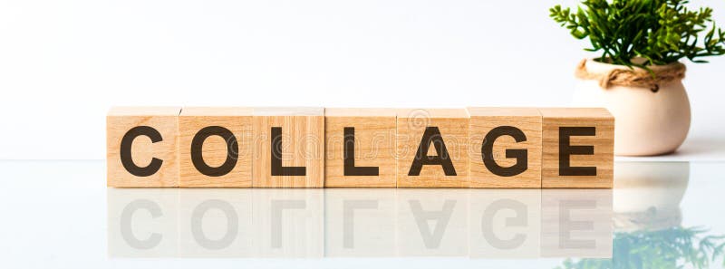 Wooden Blocks with the Text: Collage. the Text is Written in Black ...