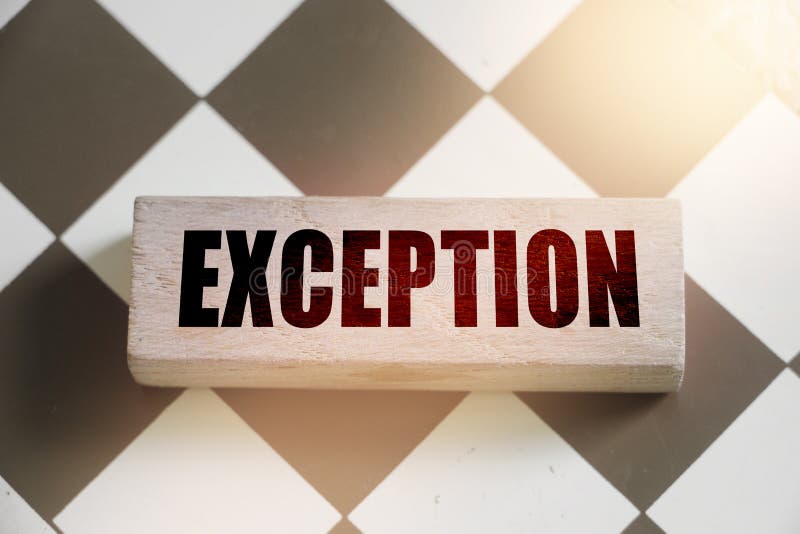 Exception Text Button on Keyboard, Concept Background Stock Photo ...