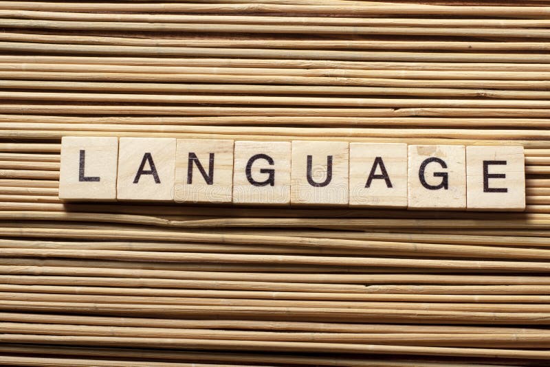 Wooden Blocks with the Text Language. Wood Abc. Stock Image - Image of ...