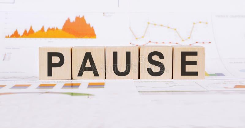 Wooden Blocks with the Text: Pause Concept in Business Stock Image ...