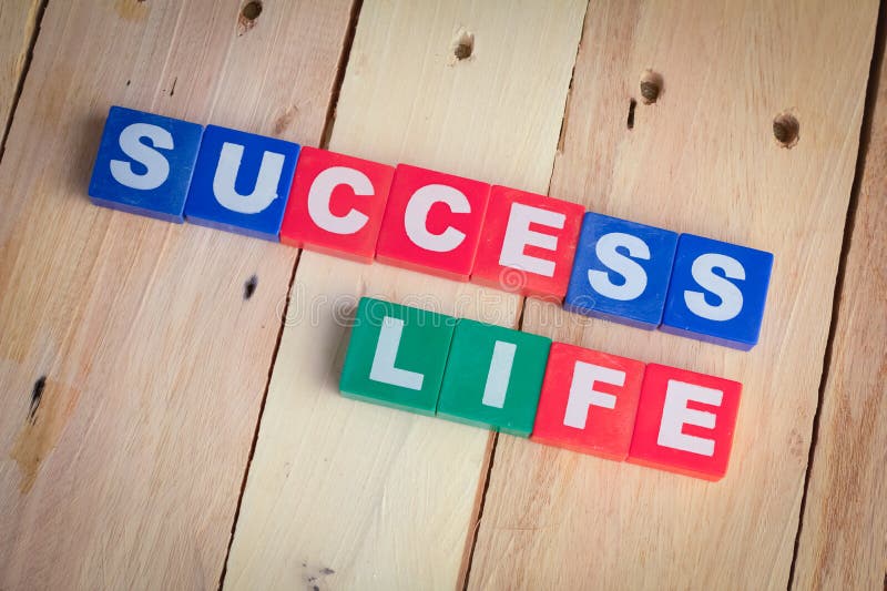 Wooden Blocks with the Text Success Life Stock Photo - Image of happy ...