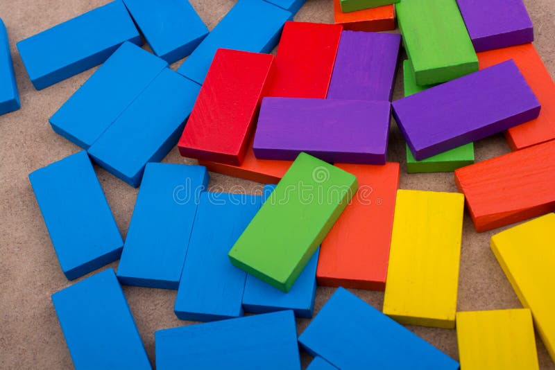 Wooden Blocks of Various Color Stock Photo - Image of activity, color ...