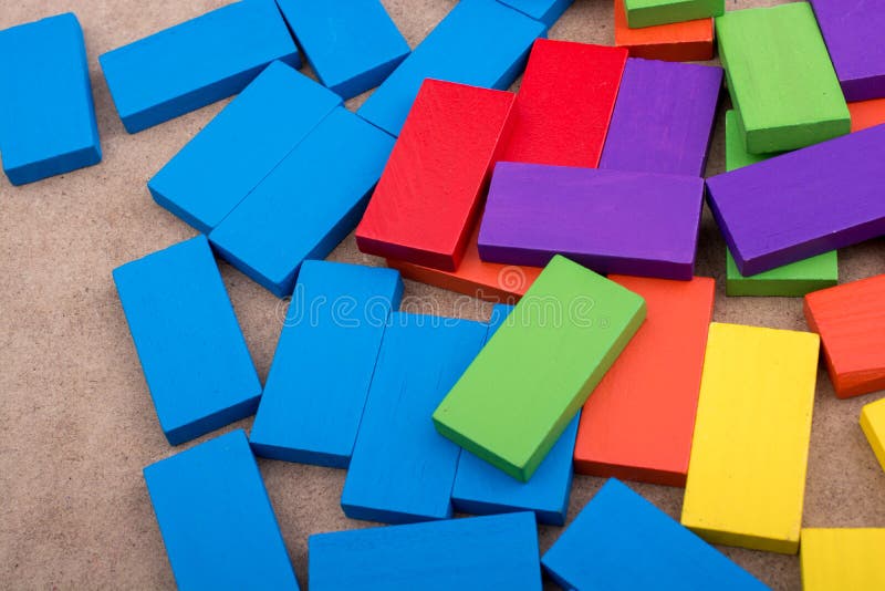 Wooden Blocks of Various Color Stock Photo - Image of child, puzzle ...
