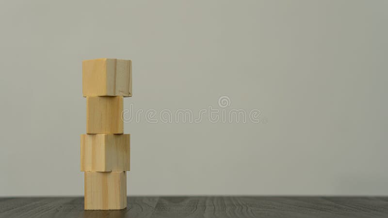 Wooden Blocks on a White Background Table Empty Cube for Your Own ...