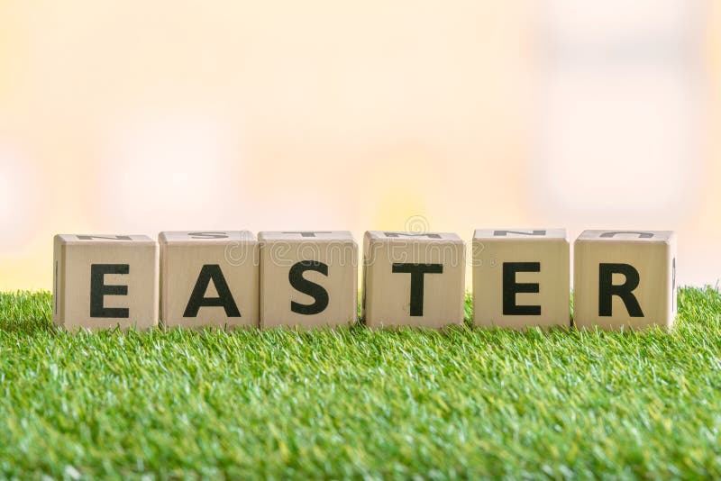 Wooden Blocks with the Word Easter Stock Photo - Image of letter, event ...