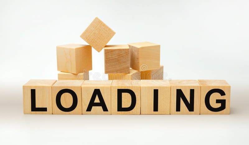 Word LOADING Made of Golden Inflatable Balloons Isolated on White ...