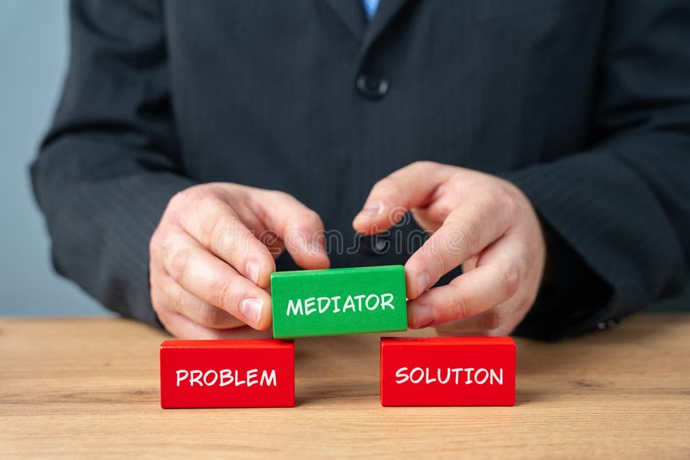 Wooden Blocks with the Word Mediation Problem Solution. Stock Image ...