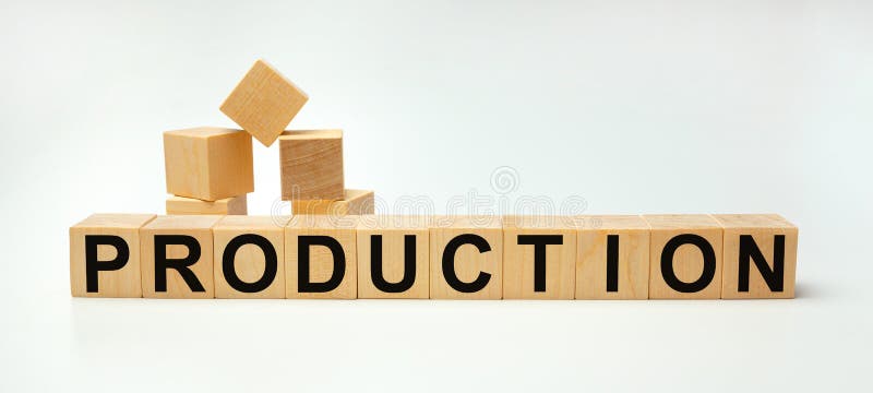 Wooden Blocks with the Word Production Stock Image - Image of fund ...