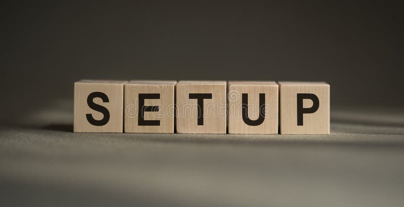 Setup Word Written on Wooden Cubes with Blue Background Stock Photo ...