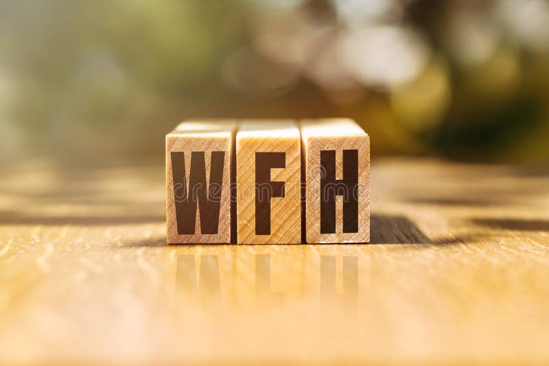 Wooden Blocks and Word WFH WORK from HOME Stock Image - Image of ...