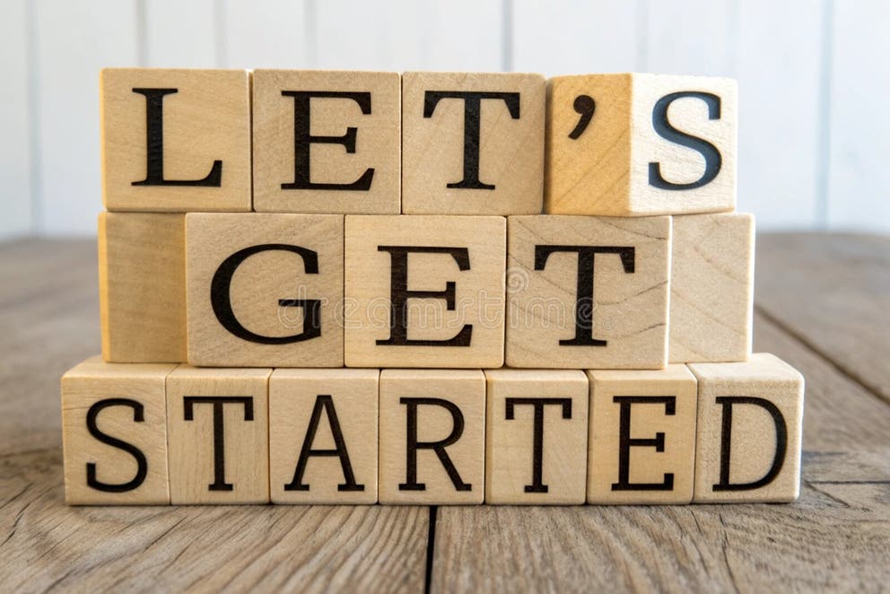 Wooden Blocks with Words Let S Get Started - Generated by Ai Stock ...