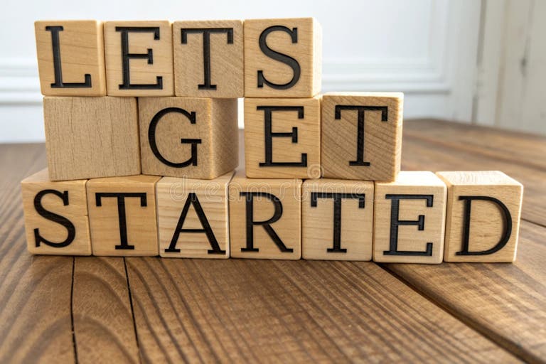 Wooden Blocks with Words Let S Get Started - Generated by Ai Stock ...
