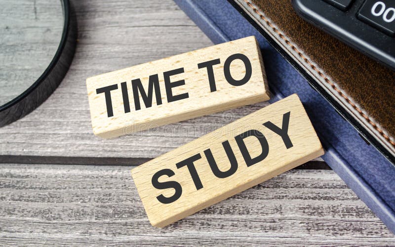 Wooden Blocks with Words Time To Study Stock Image - Image of lesson ...