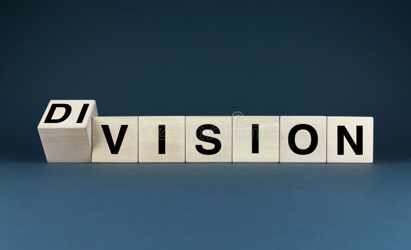 Wooden Blocks with the Words Vision and Division Stock Photo - Image of ...