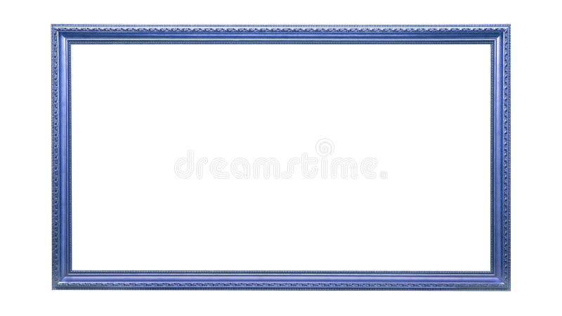 Wooden Blue Frame for Paintings. Isolated on White Stock Photo - Image ...