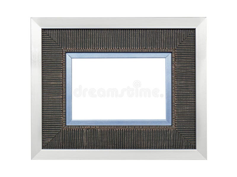 Wooden Blue Gray Frame for Paintings. Isolated on White Stock Photo ...