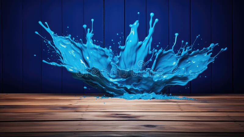 Wooden blue paint splash stock illustration. Illustration of messy ...