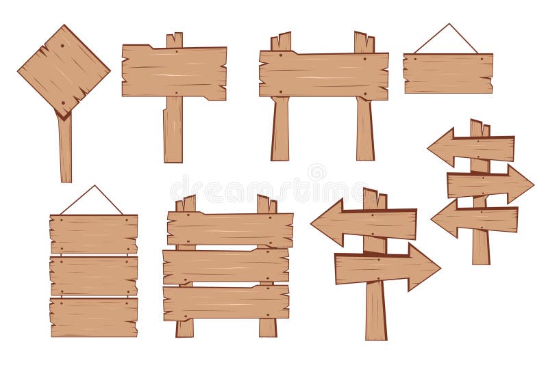 Wooden Board Sign Cartoon stock vector. Illustration of play - 293103556