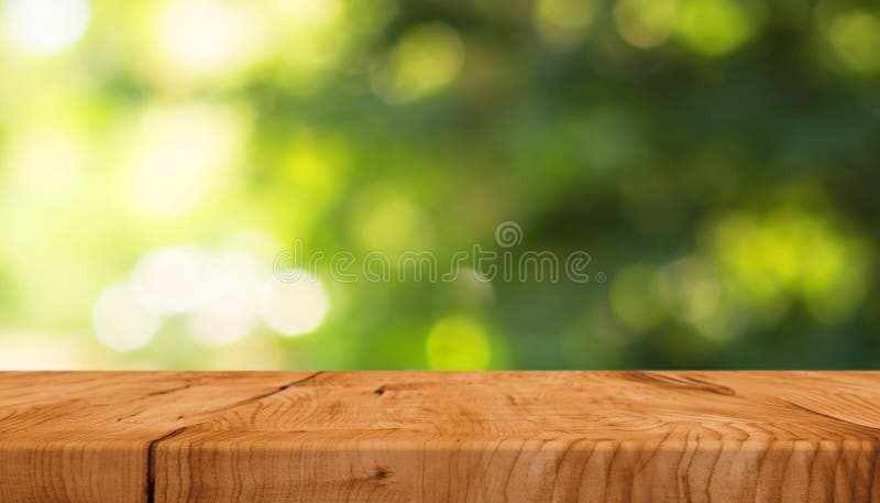 Wooden Board Against a Blurred Background. Stock Image - Image of ...