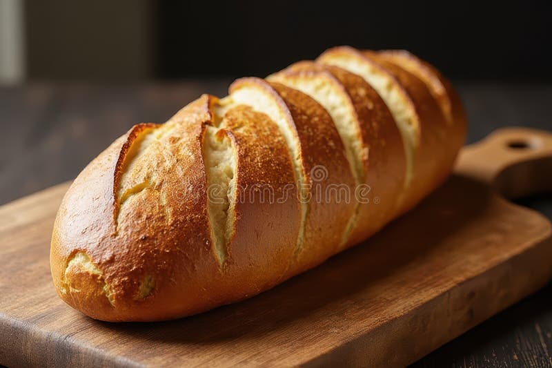 Wooden Board Displaying Real French Bread Stock Illustration ...