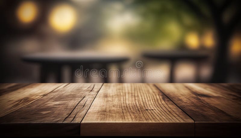 Wooden Board Empty Table Top on of Blurred Background. Generative Ai ...