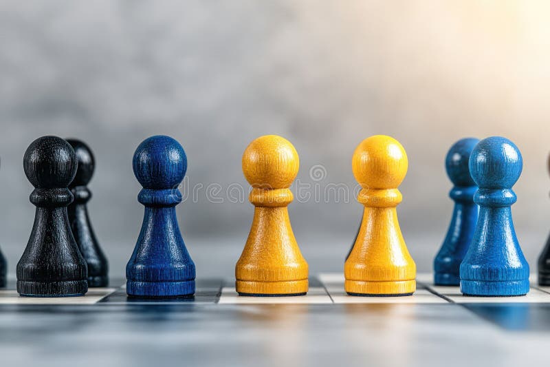 Wooden Board Game Figures Group on Table - Business Team Concept Stock ...