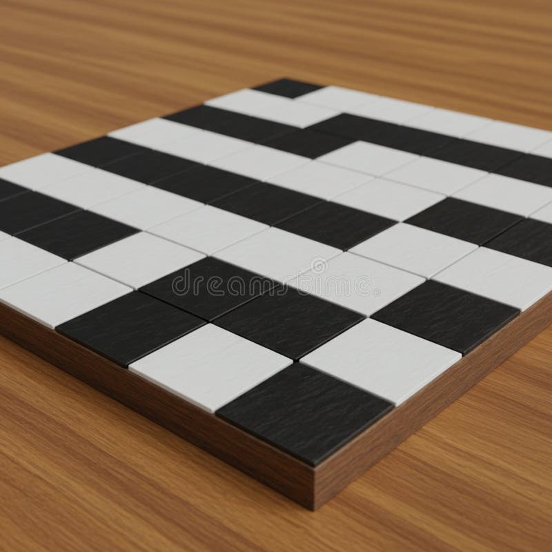A Wooden Board with a Grid Pattern Featuring Alternating Black and ...