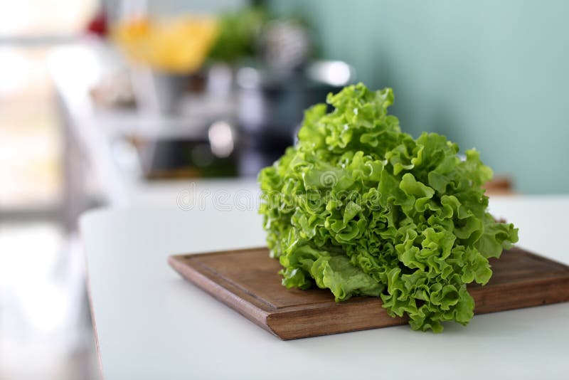 Lettuce on the table stock image. Image of eating, healthy - 121779657