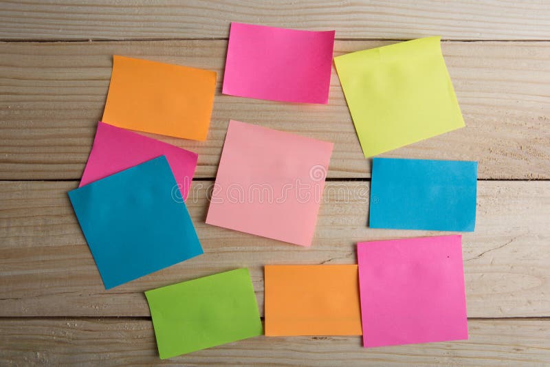 Wooden Board with Note Stickers Stock Photo - Image of paper, notice ...