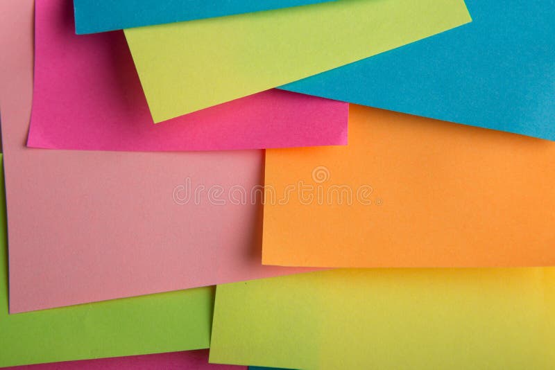 Wooden Board with Note Stickers Stock Photo - Image of colored, message ...