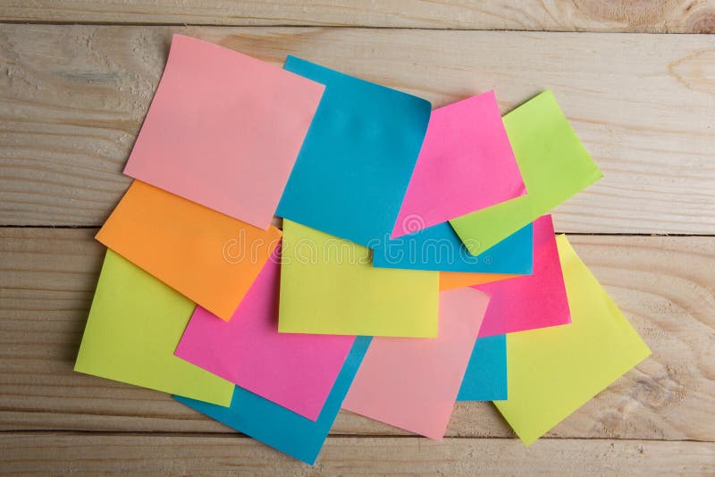 Wooden Board with Note Stickers Stock Photo - Image of clipboard ...