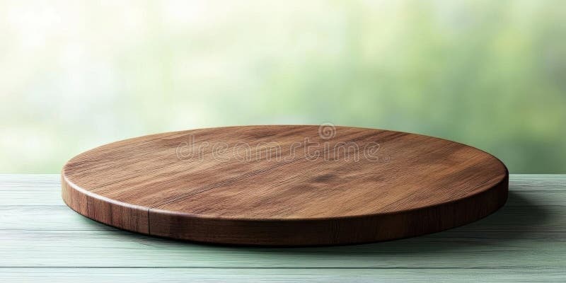 Wooden Board Shows Elegance on Table with Blurred Backdrop, Stage Theme ...