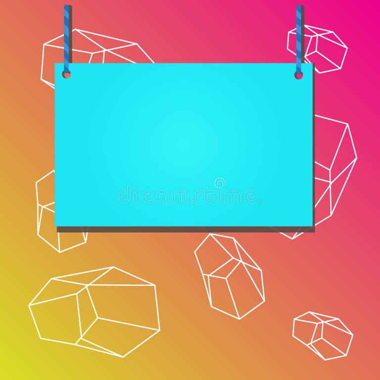 Wooden Board Sign, Rectangle Shape Empty Frame Fixed on Colorful ...