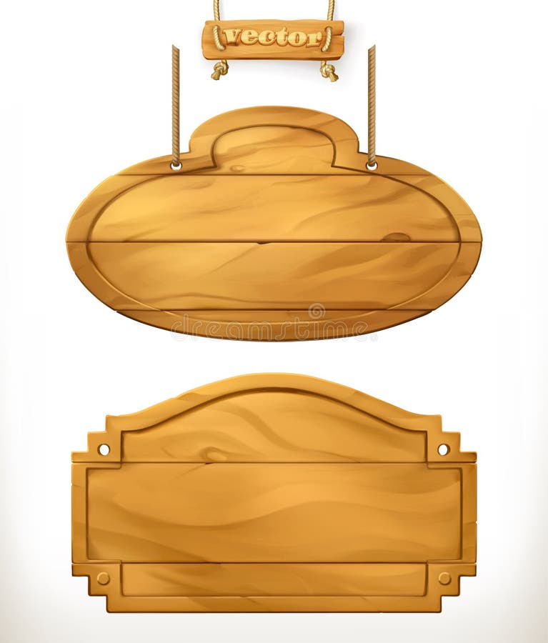 Wooden Board, Old Wood Vector Set Stock Vector - Illustration of ...