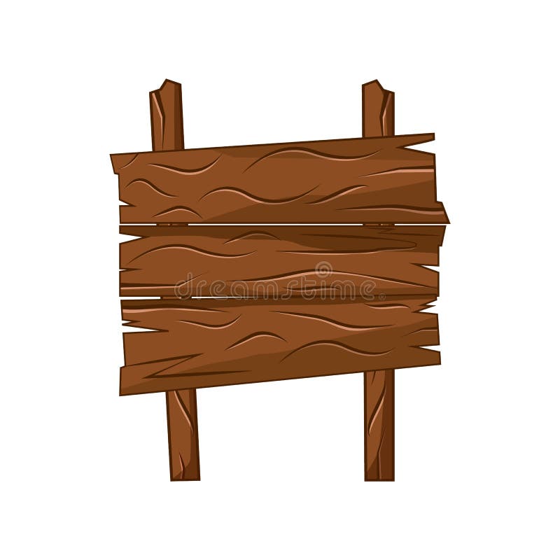 Wooden Board Sign. Vector Illustration. Stock Vector - Illustration of ...