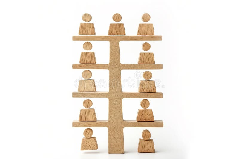 Generative Ai Wooden Organization Chart Stock Illustration ...
