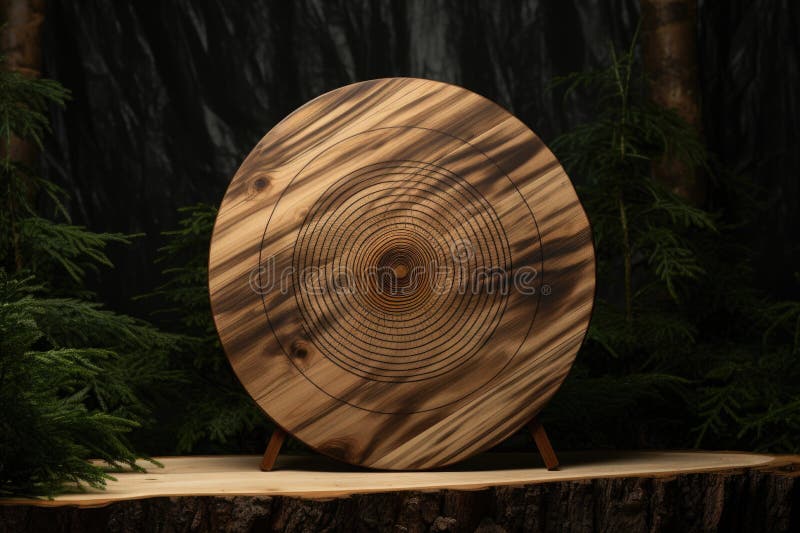 Wooden Board with a Target for Throwing an Axe and Playing Darts Stock ...