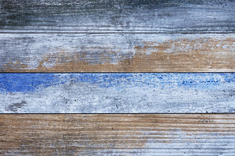 Wooden Boards with Bright Blue and Beige Paint. Horizontal Lines Stock ...