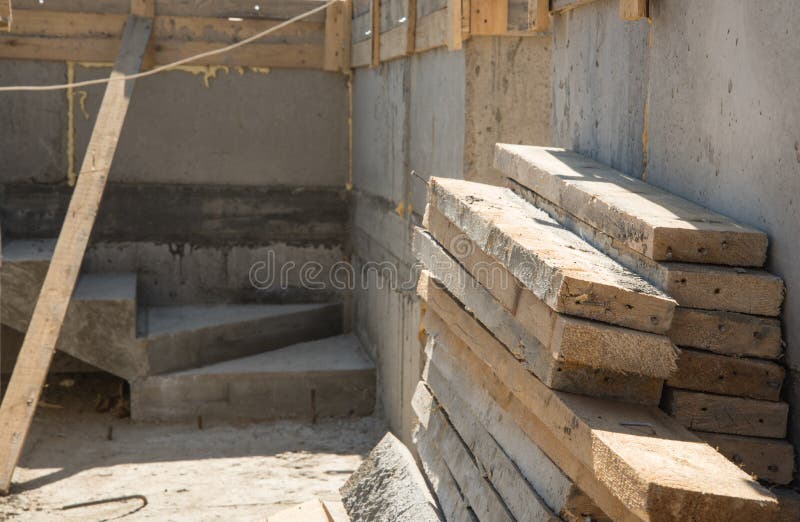 Wooden Boards in Building House Stock Image - Image of armature, summer ...