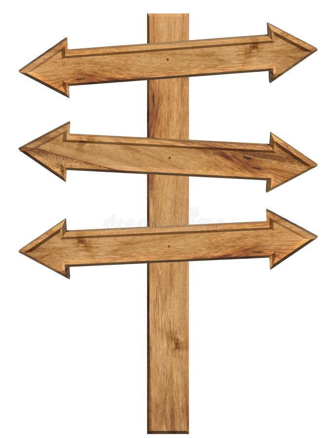 Wooden Boards Nailed Together in the Form of Arrows on a Pole, a ...